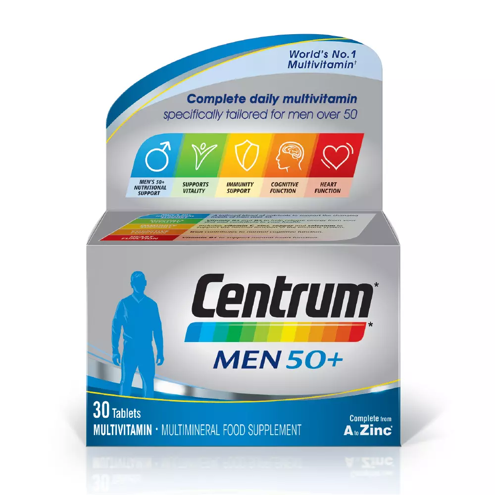Men 50+ Multivitamin: Magnesium, Vitamins B12 & C | Centrum